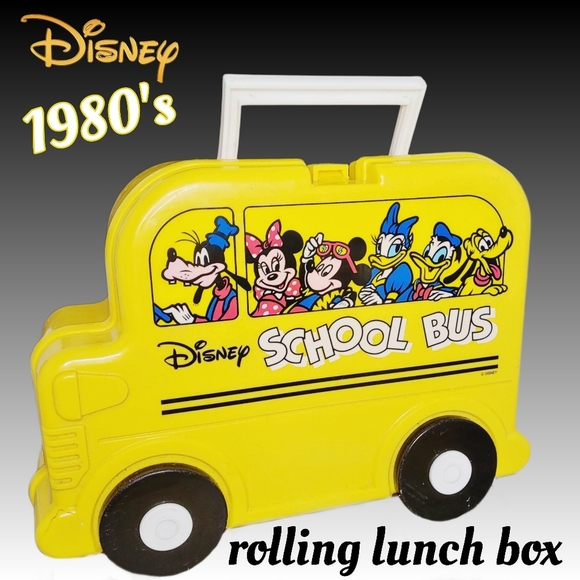 Disney | Kitchen | Vintage Disney Mickey Friends Rolling Wheels School ...
